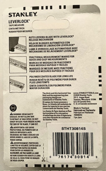 16 ft. Stanley LeverLock Tape Measure STHT30814S – Lixer Tools
