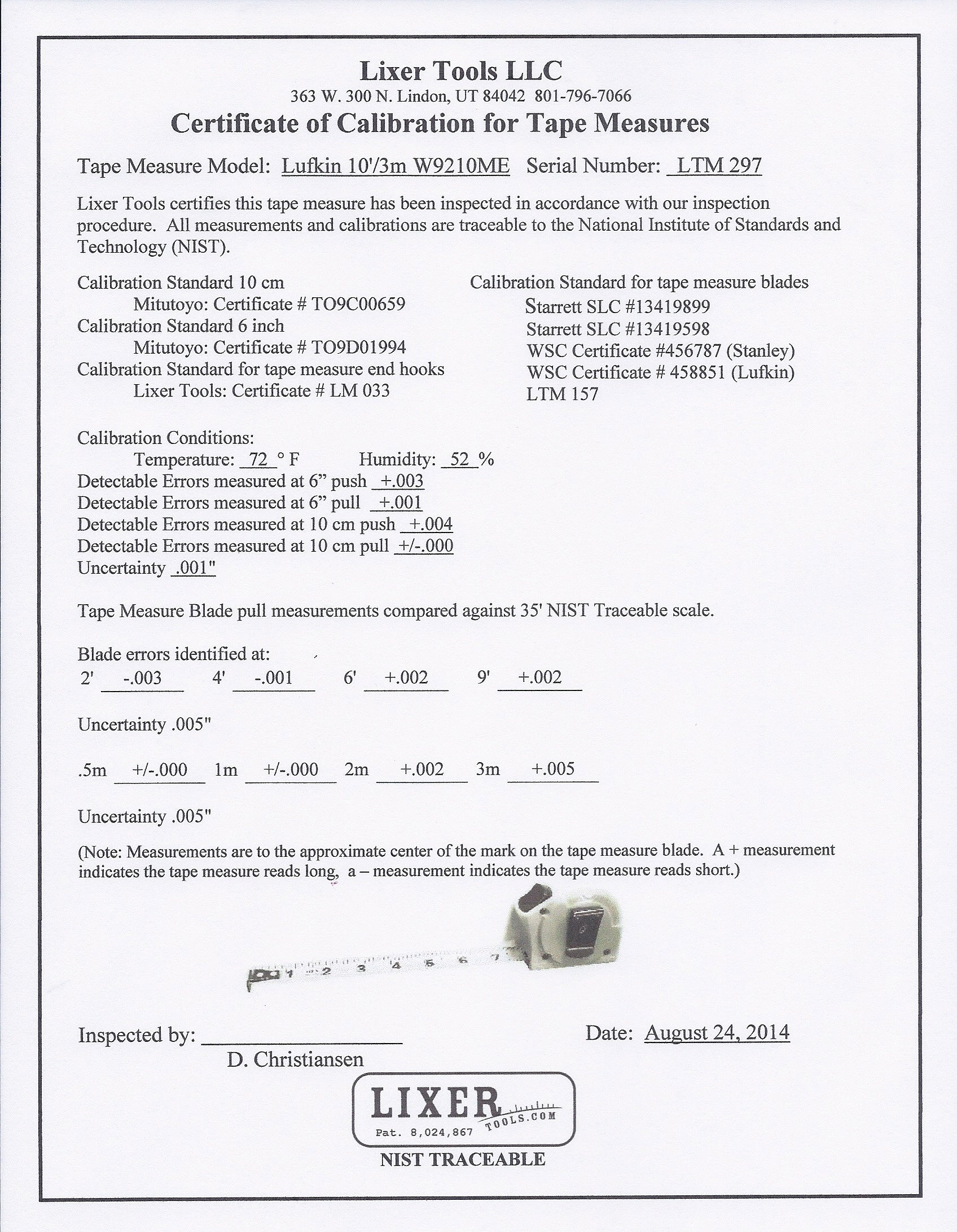 10 ft/3M Lufkin Tape Measure W9210ME 1/2" wide blade – Lixer Tools