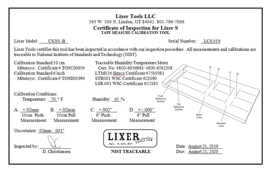 Lixer S Calibration Station Wall Mounted NIST Traceable (LCS-NIST ...